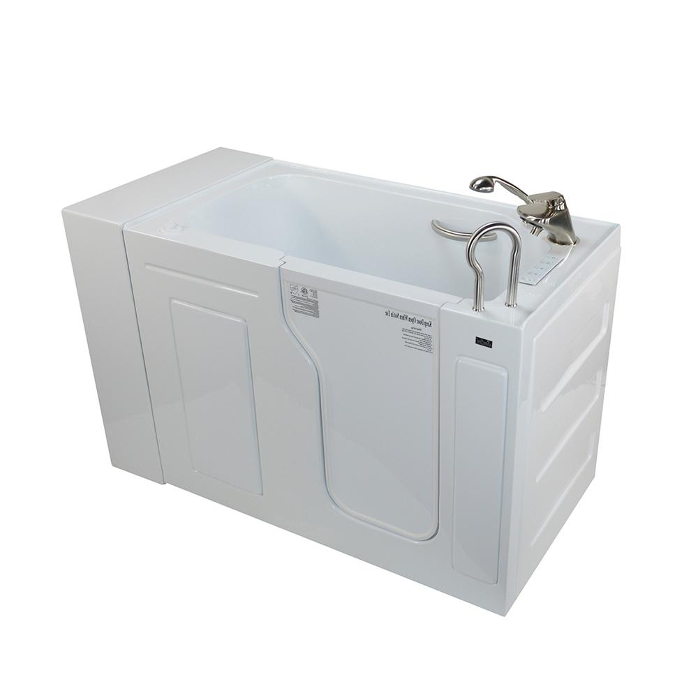 Ella Max Acrylic 51 in. Walk-In Whirlpool and Air Bathtub in White with ...