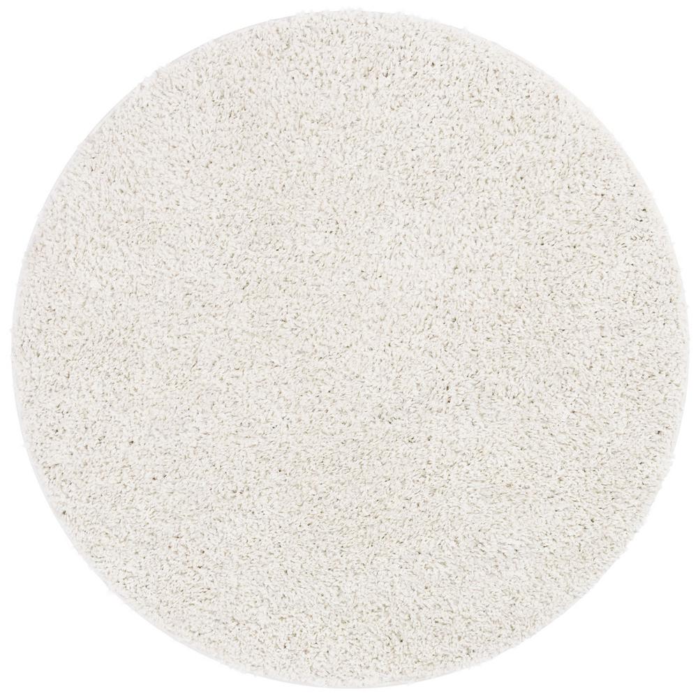 Well Woven Madison Shag Piper Modern Solid Ivory 3 ft. 11 in. x 3 ft ...