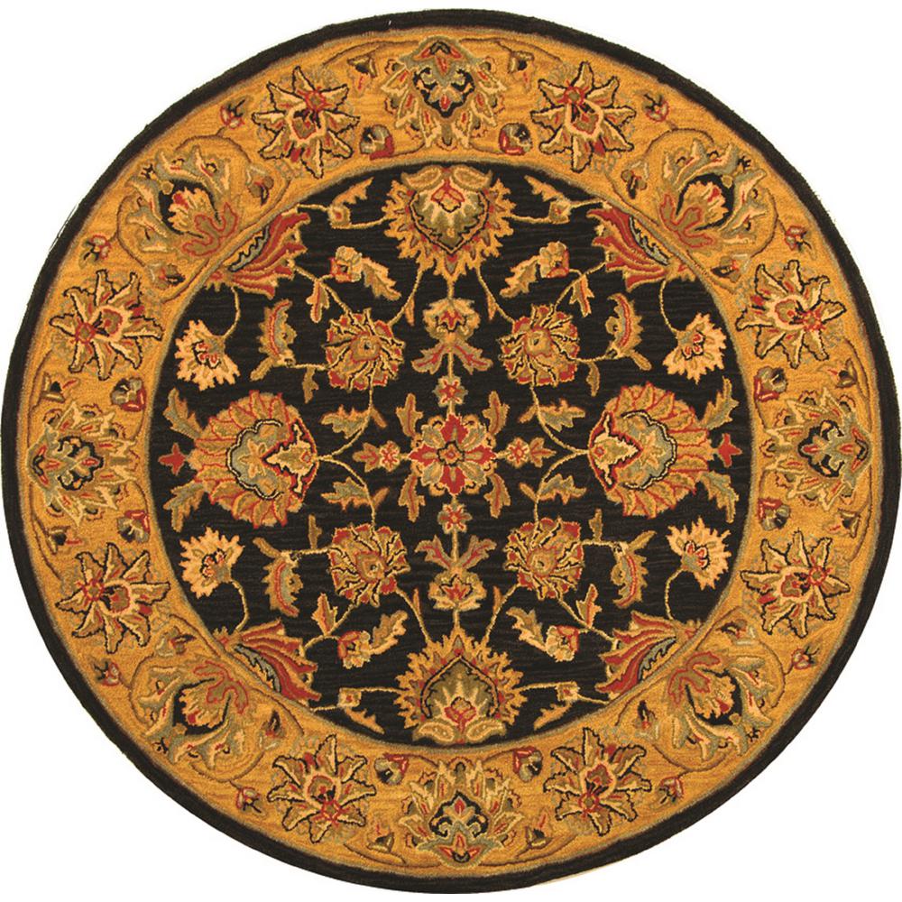 Safavieh Heritage Charcoal/Gold 8 ft. x 8 ft. Round Area Rug-HG343E-8R ...