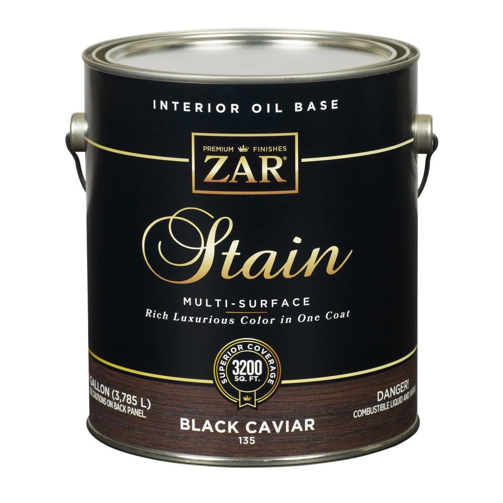 ZAR 1 gal. Semi-Transparent 135 Black Caviar Oil-Based Multi-Surface ...