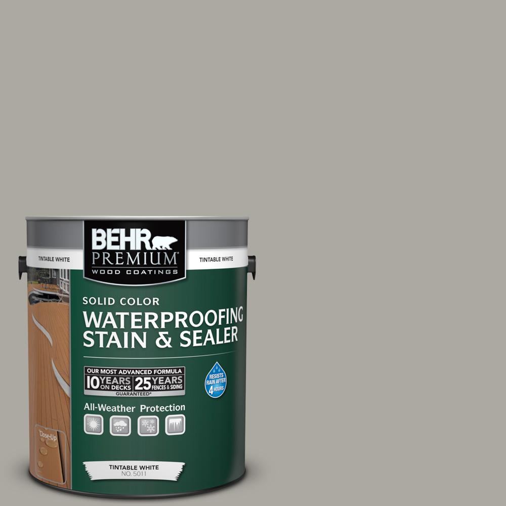 BEHR Premium 1 gal. #N360-3 Still Gray Solid Color Waterproofing ...