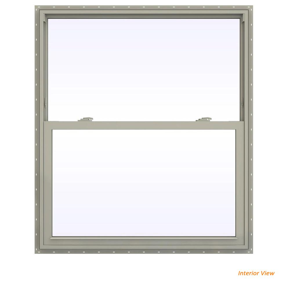 JELD-WEN 41.5 in. x 53.5 in. V-2500 Series Desert Sand Vinyl Single ...