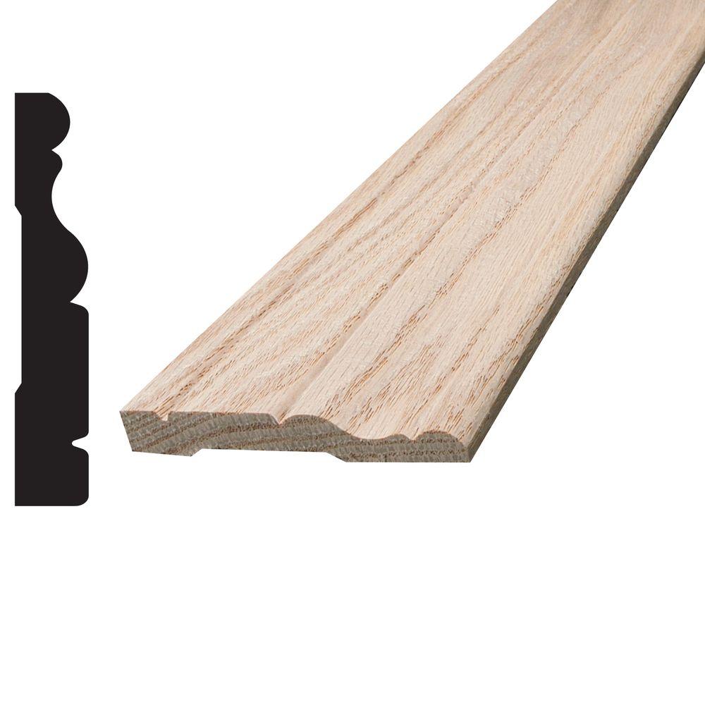 Alexandria Moulding 3/8 in. x 1-1/4 in. x 96 in. Oak Colonial Stop ...
