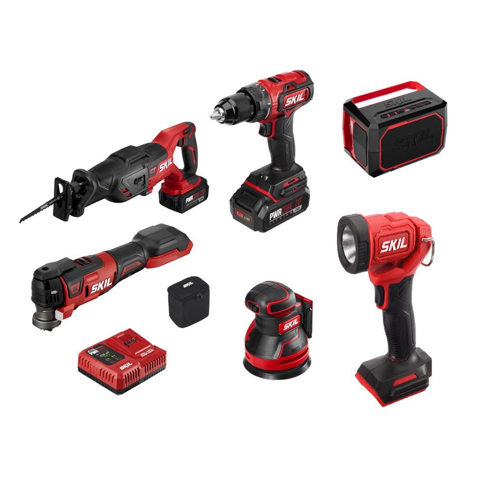 UPC 039725000217 - Skil Pwrcore 20 Brushless 20V 6 Tool Combo Kit ...