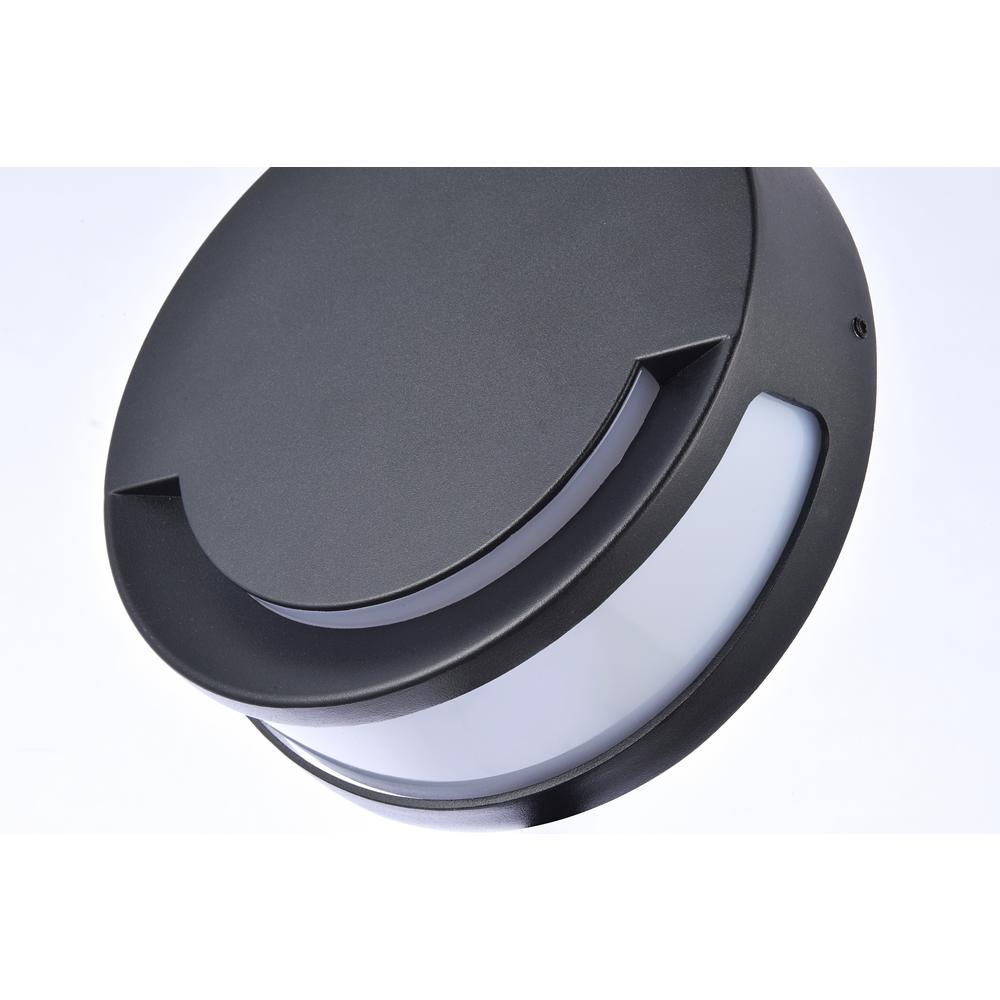 Timeless Home 1-Light Round Black LED Outdoor Wall Sconce ...