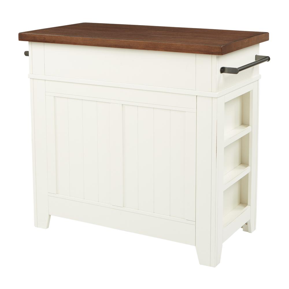 OSP Home Furnishings Urban Farmhouse Kitchen Island White Base with ...