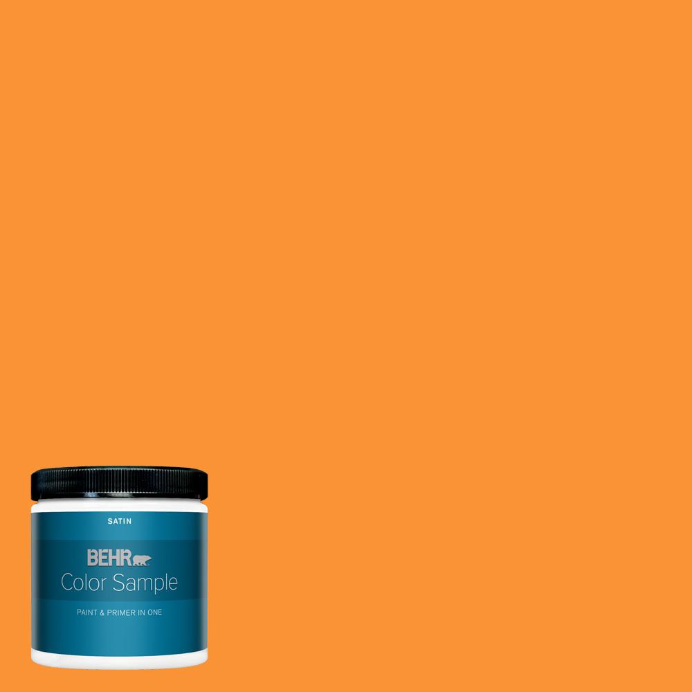 BEHR PREMIUM PLUS 8 oz. #P240-7 Joyful Orange Satin Enamel Interior ...