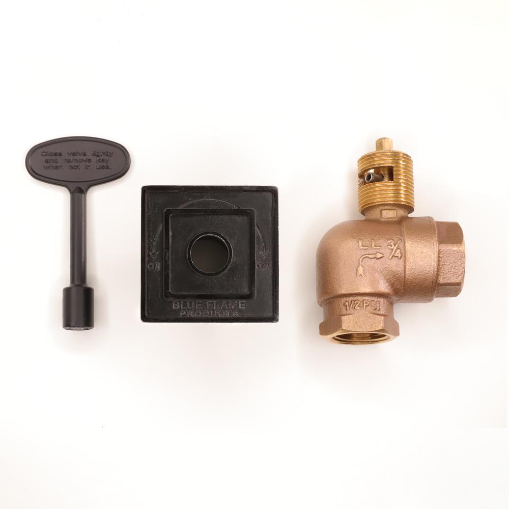 Blue Flame Universal Square Gas Valve Flange and 3 in. Key with 3/4 in ...