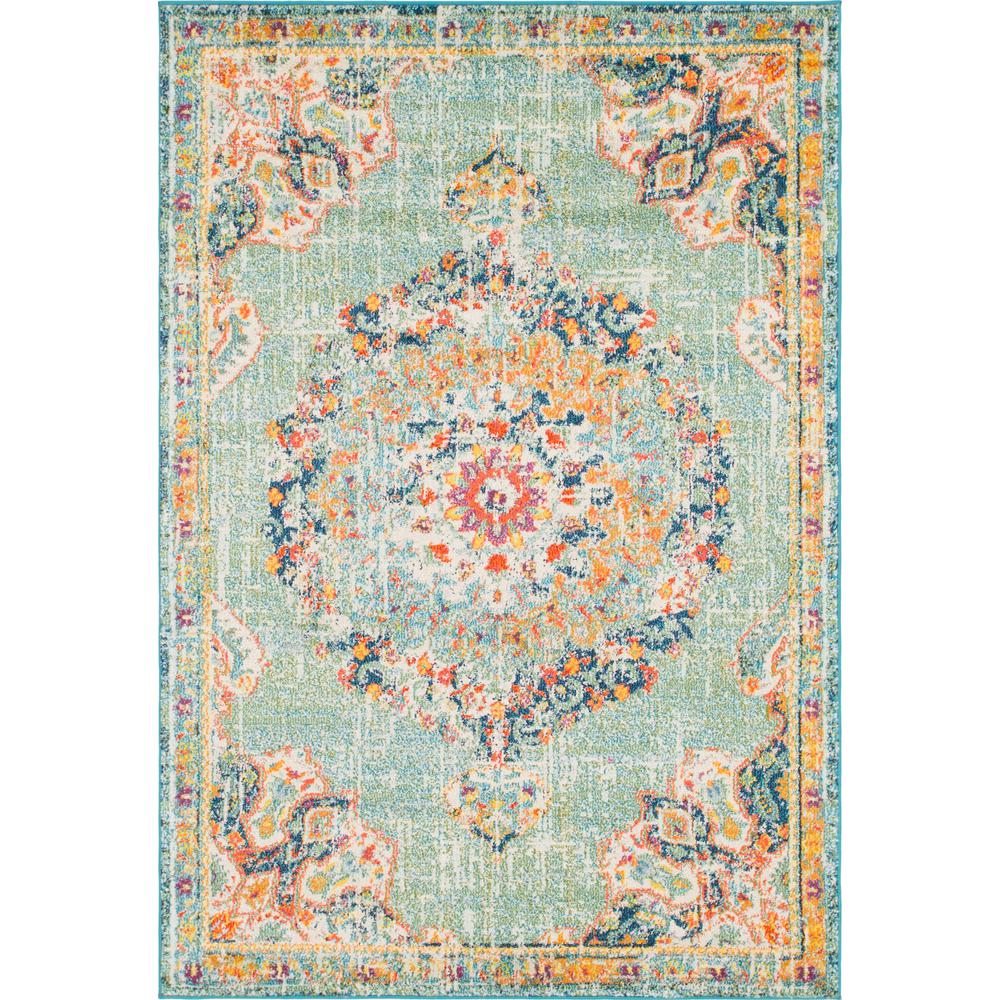 Unique Loom Penrose Alexis Green 5 ft. 3 in. x 7 ft. 7 in. Area Rug ...