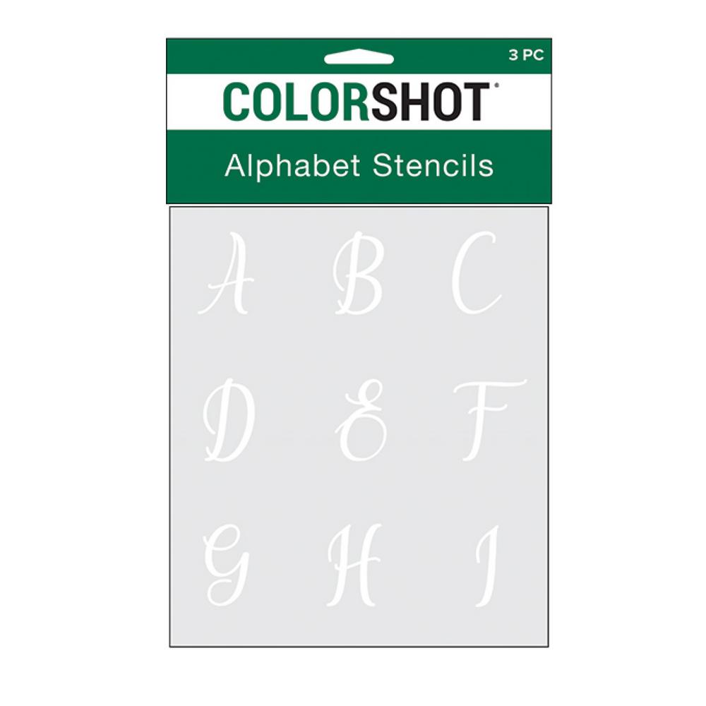 COLORSHOT Lower Case Cursive Alphabet Stencil (Set of 2)-43888 - The ...