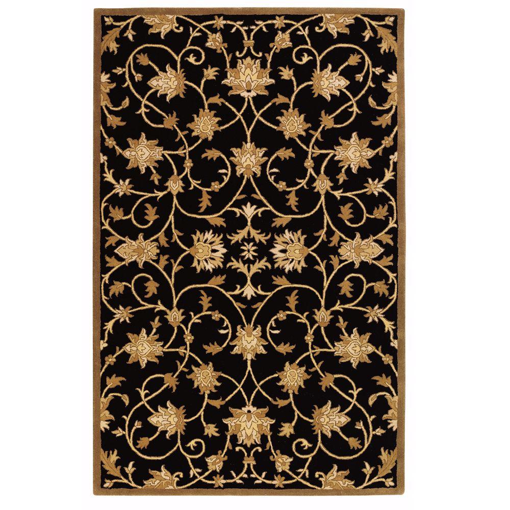 Home Decorators Collection Paloma Black/Gold 8 ft. x 11 ft. Area Rug ...