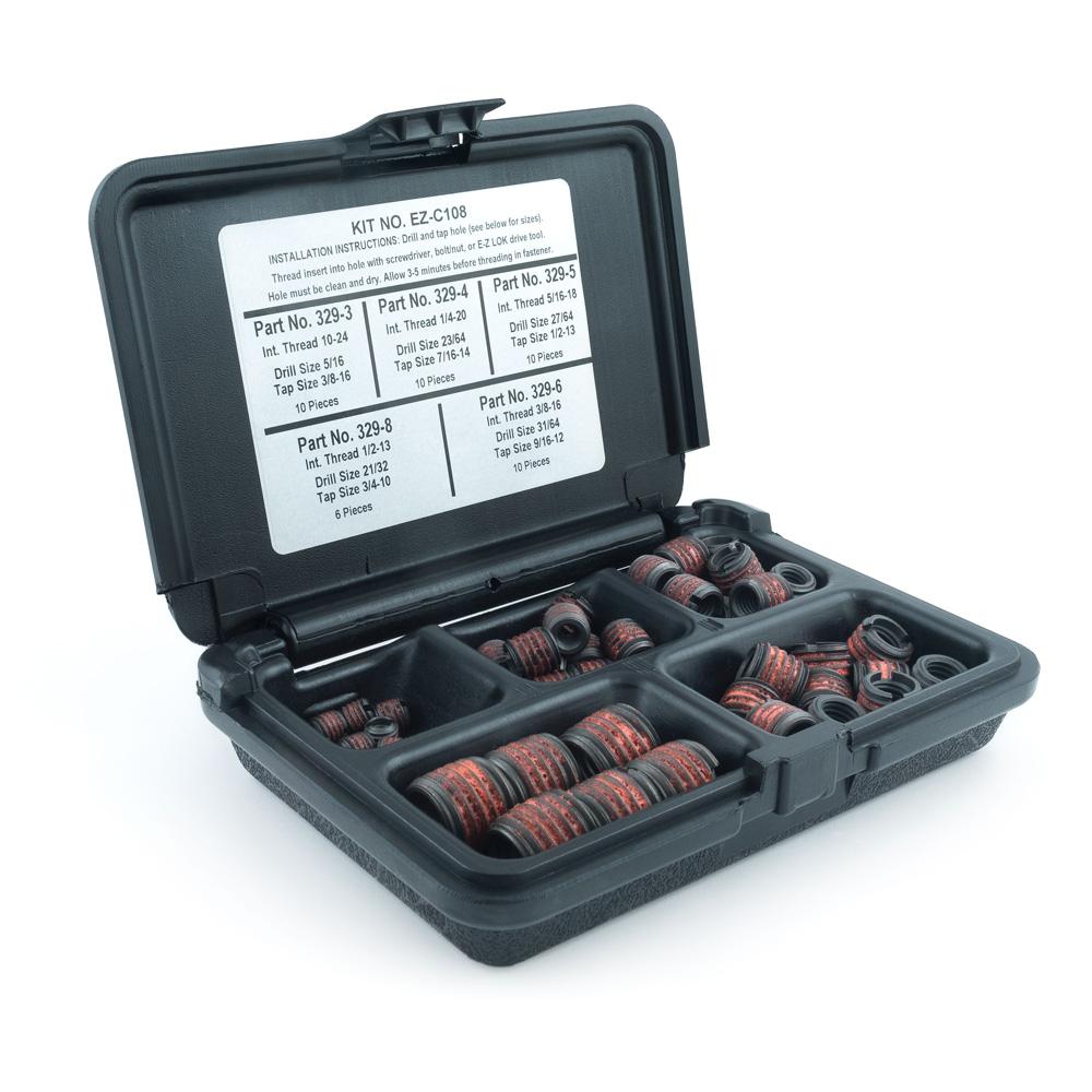 E-Z LOK 450 Series M3 to M8 Carbon Steel Threaded Insert Assortment Kit ...