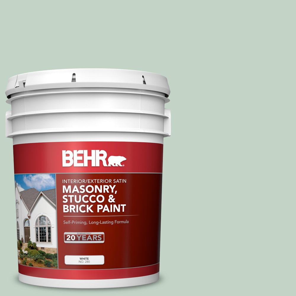 BEHR 5 gal. #MS-64 Mesa Verde Satin Interior/Exterior Masonry, Stucco ...