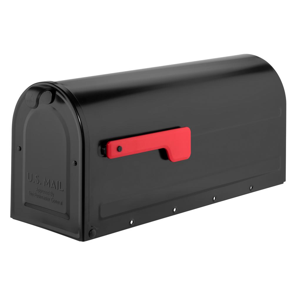 Architectural Mailboxes MB1 Black Stainless Steel Post Mount Mailbox ...