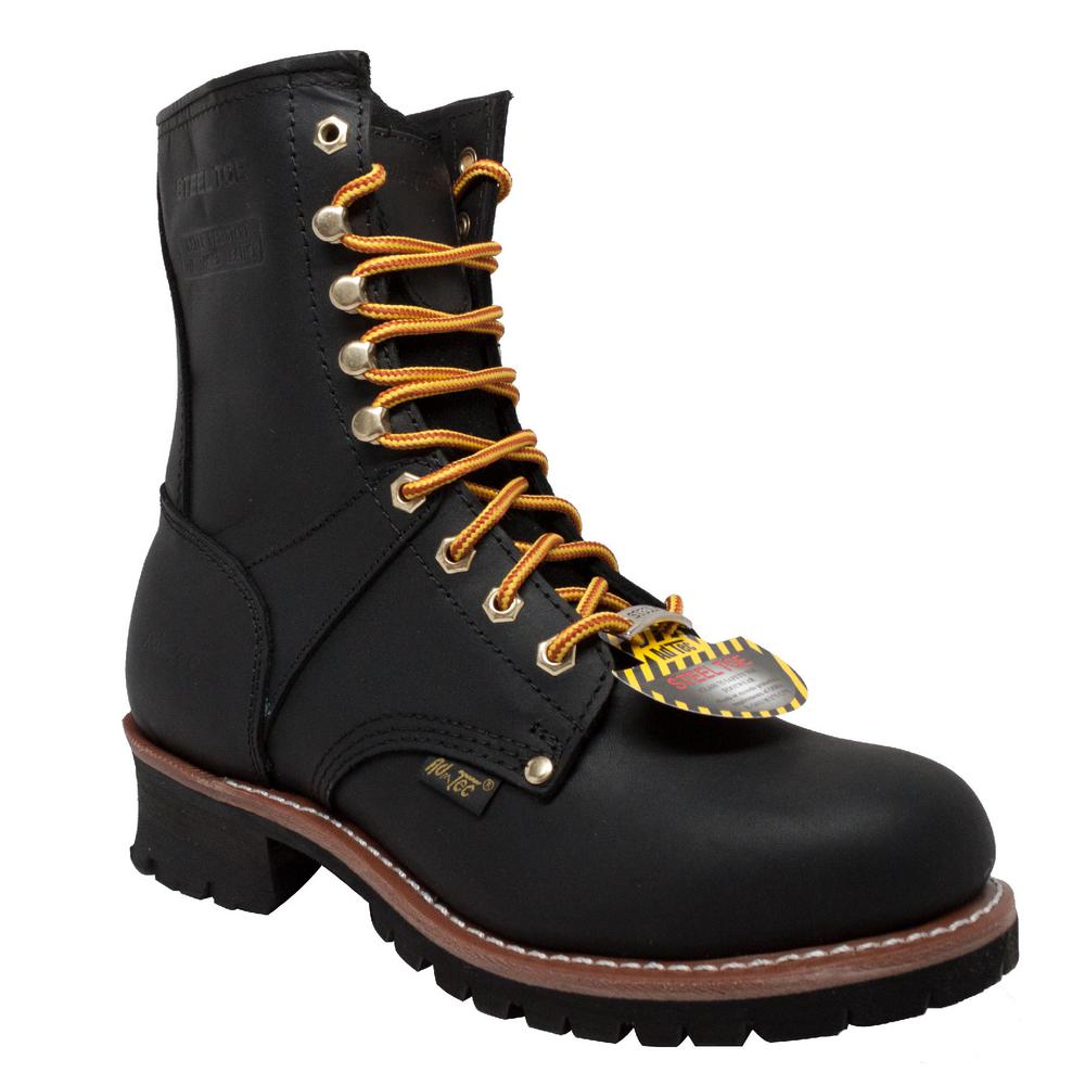 Adtec Men's Medium 7 Black Crazy Horse Leather Logger Boot-1439 - The ...