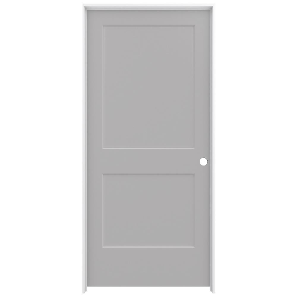 JELD-WEN 36 in. x 80 in. Monroe Driftwood Painted Left-Hand Smooth ...