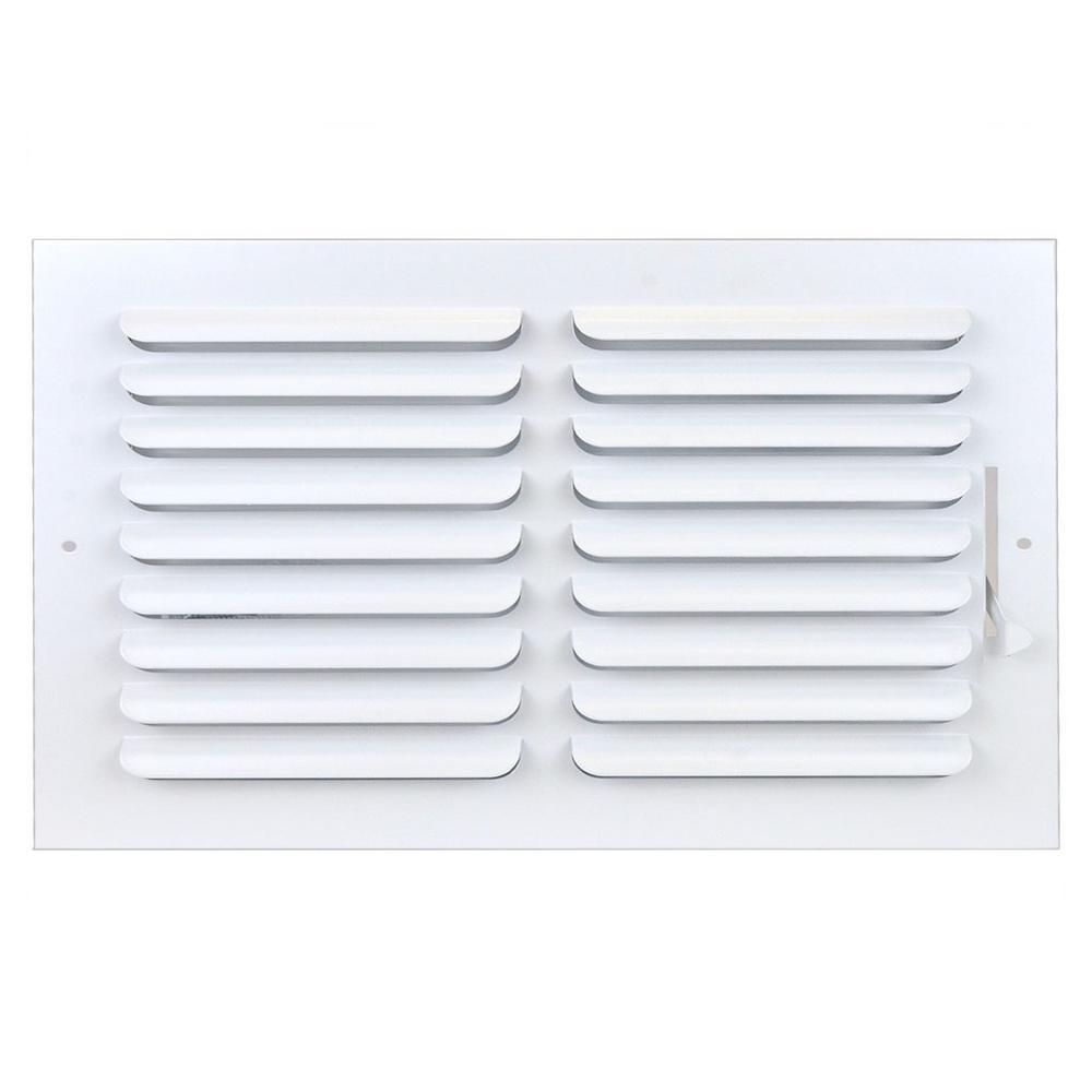 Venti Air 14 in. W x 6 in. H Steel for Ceiling or Sidewall White 1-Way ...