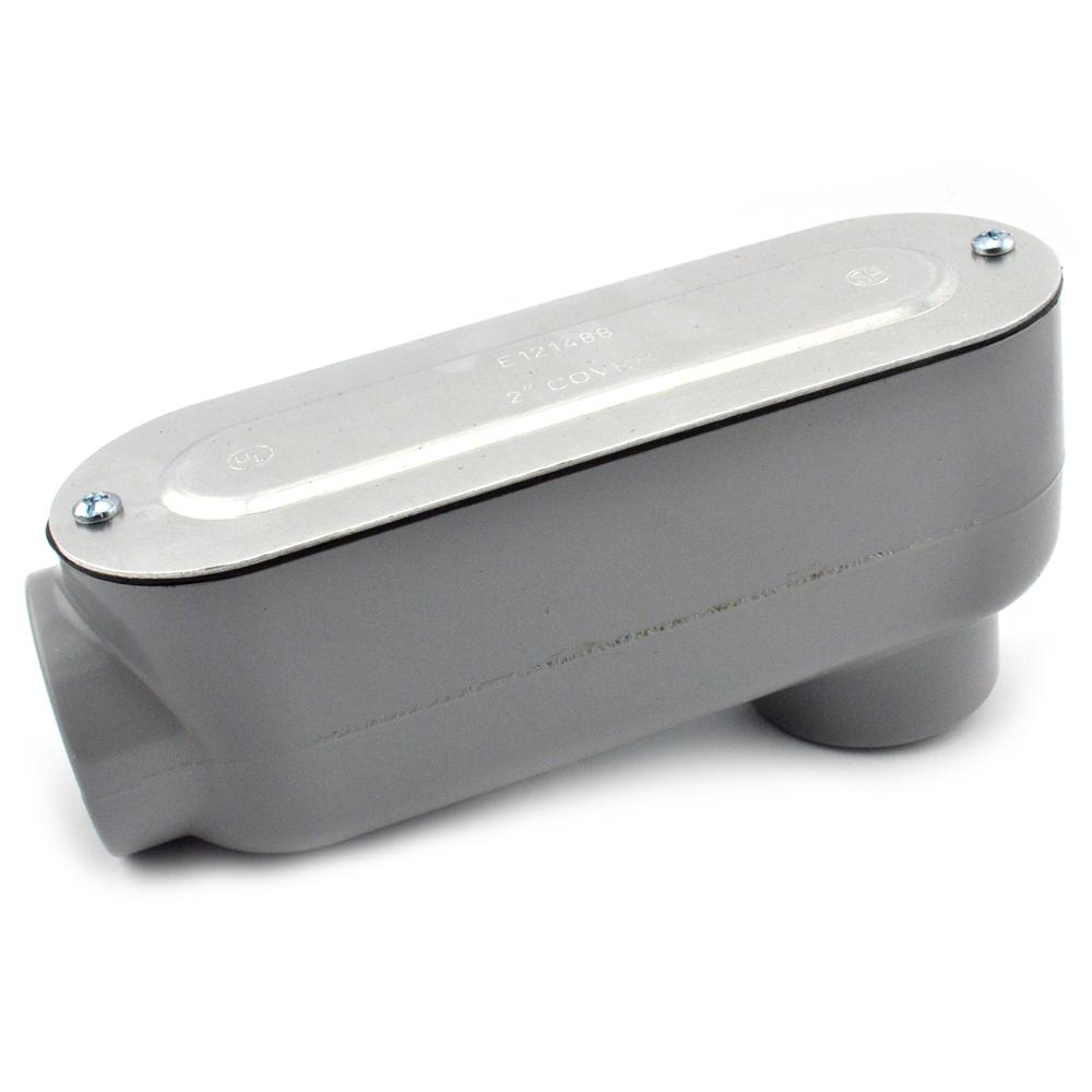 BRIDGEPORT 2 in. Rigid/IMC Aluminum Conduit Body, Type LB with Cover ...