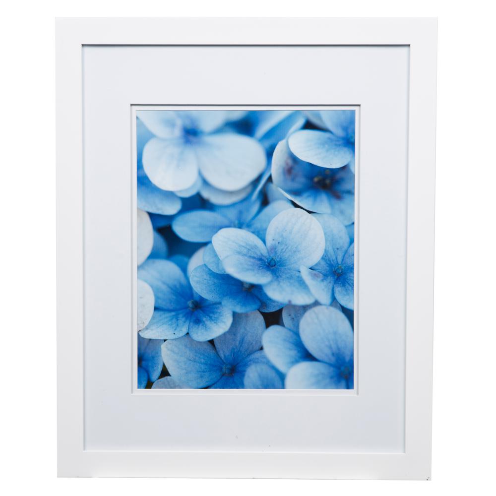 Pinnacle Gallery 11 in. x 14 in. White Double Mat Picture Frame ...