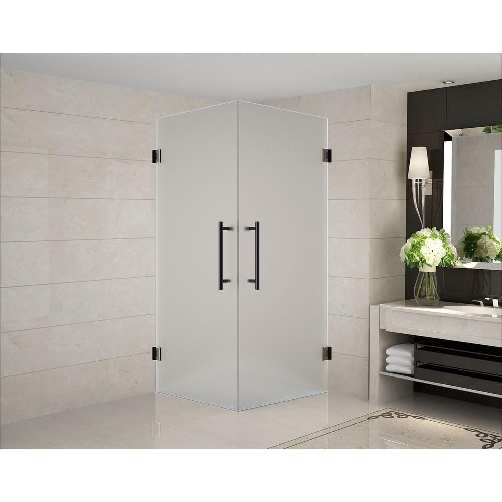 Aston Vanora 30 in. x 30 in. x 72 in. Frameless Square Shower Enclosure ...