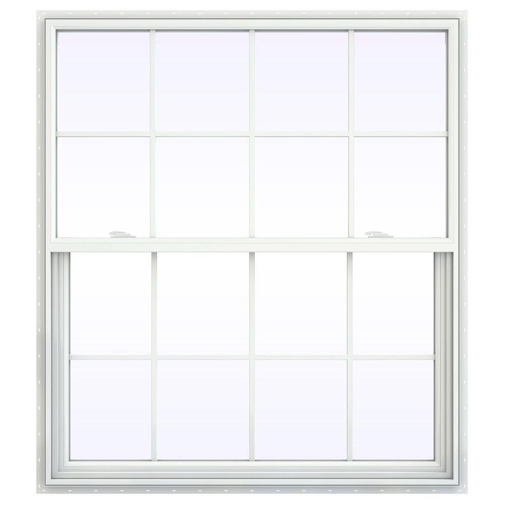 JELD-WEN 47.5 in. x 59.5 in. V-2500 Series Single Hung Vinyl Window ...