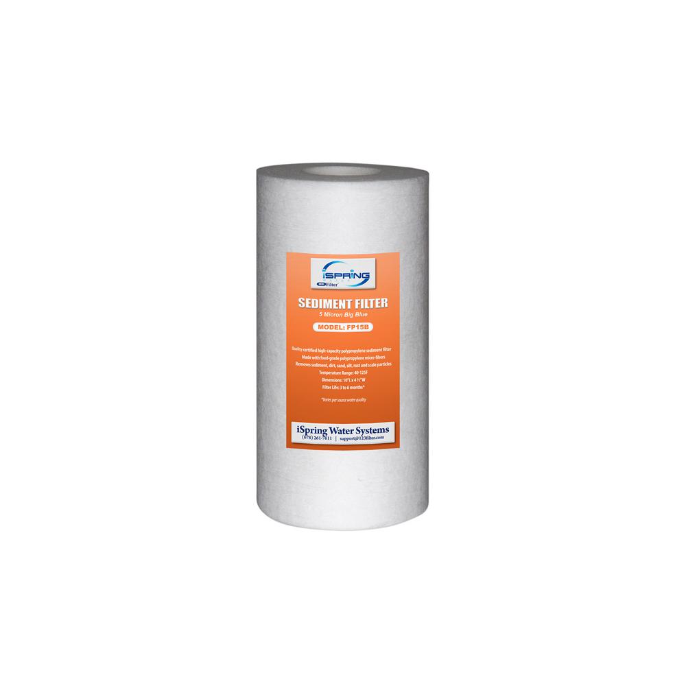 ISPRING Big Blue Whole House Water Filter Sediment Filter, 4.5" x 10 ...