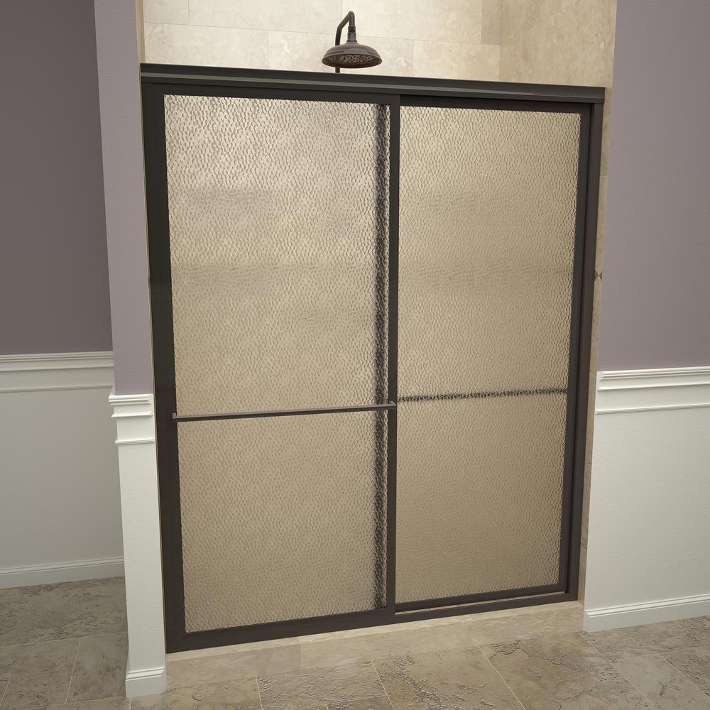 Sliding Framed Bronze Shower Doors Showers The Home Depot
