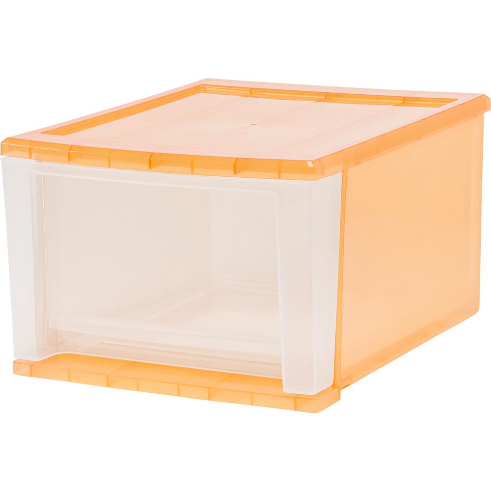 IRIS 12.05 in. x 8.39 in. 17 Qt. Orange Stacking Drawer-129817 - The ...