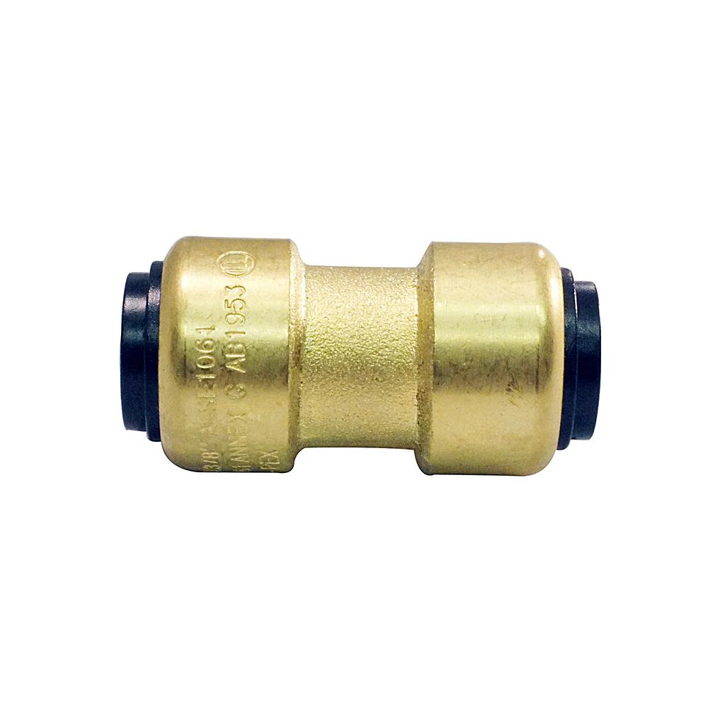 Tectite 3/8 in. (1/2 in. ) Brass Push-To-Connect Coupling-FSBC38 - The Home Depot
