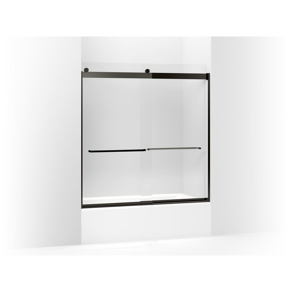 Kohler Levity 59 625 In W X 62 In H Frameless Sliding Tub Door With