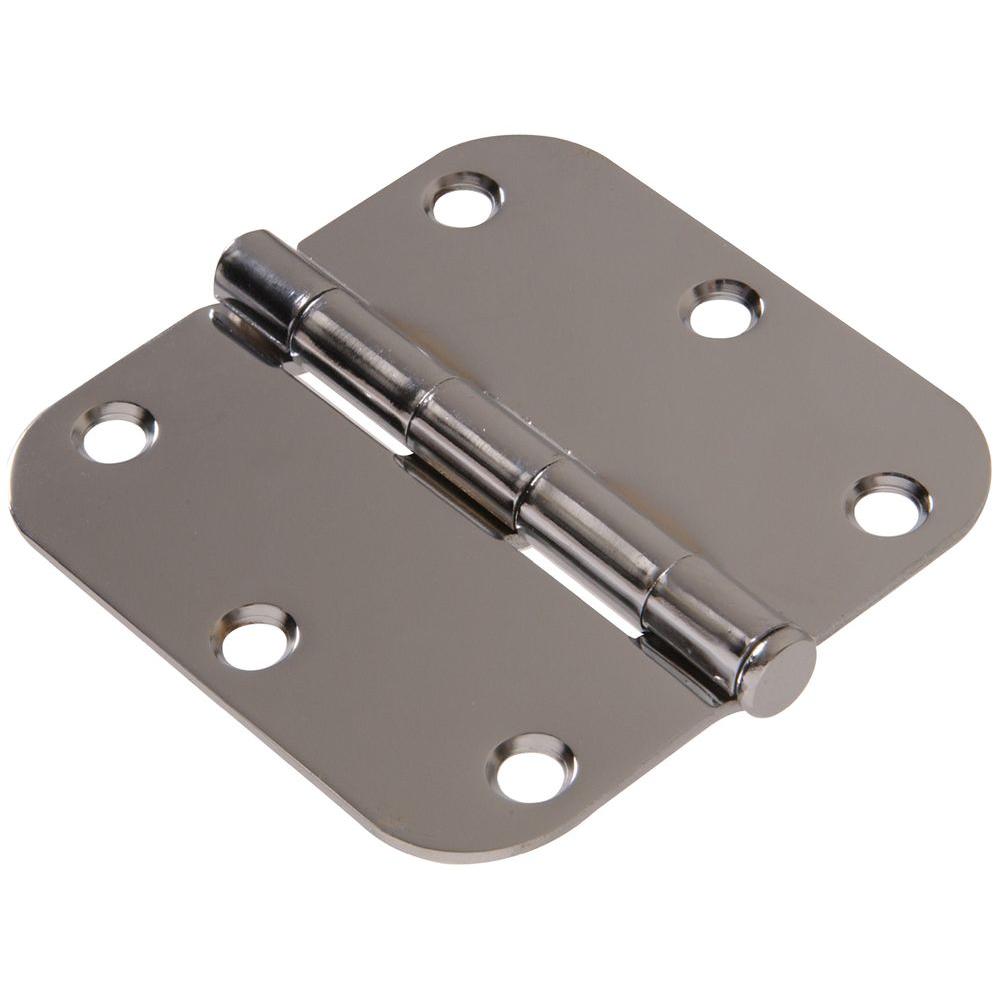 The Hillman Group 3-1/2 in. Chrome Residential Door Hinge with 5/8 in ...