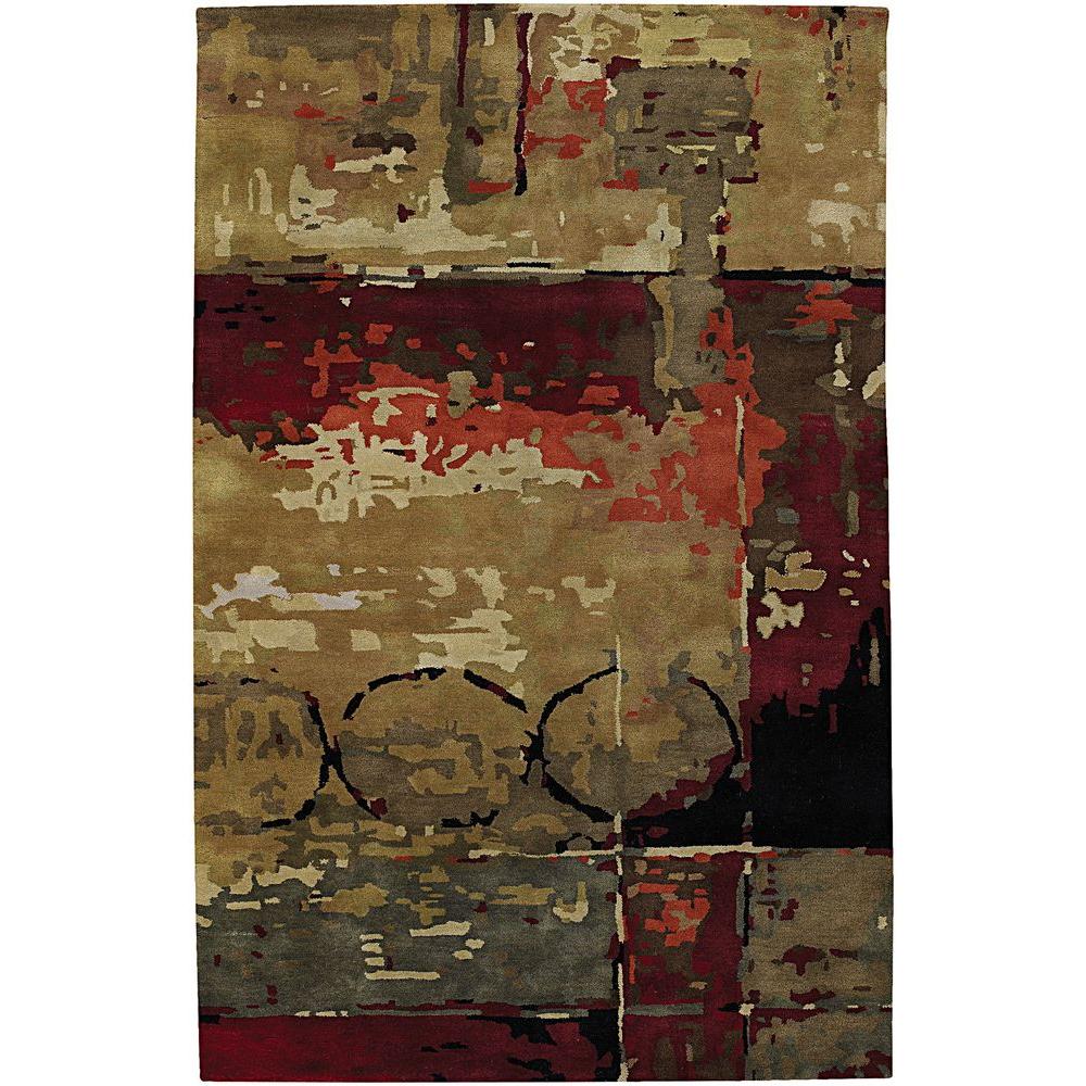 Chandra Nirvana Burgundy/Grey/Green/Tan/Black 7 ft. 9 in. x 10 ft. 6 in ...