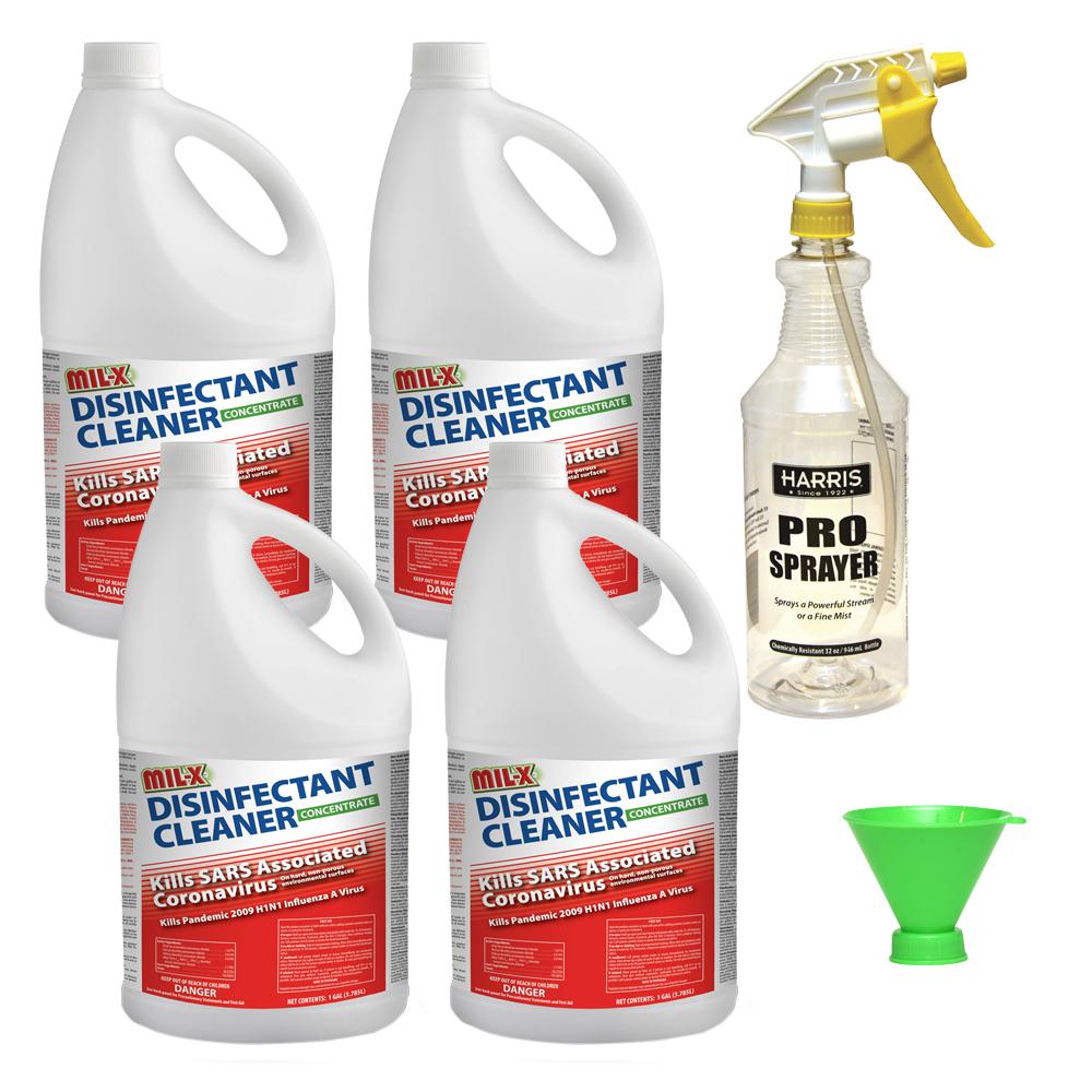 MIL-X 128 oz. Disinfectant Cleaner Concentrate (4-Pack)-4DISN128-PRO ...