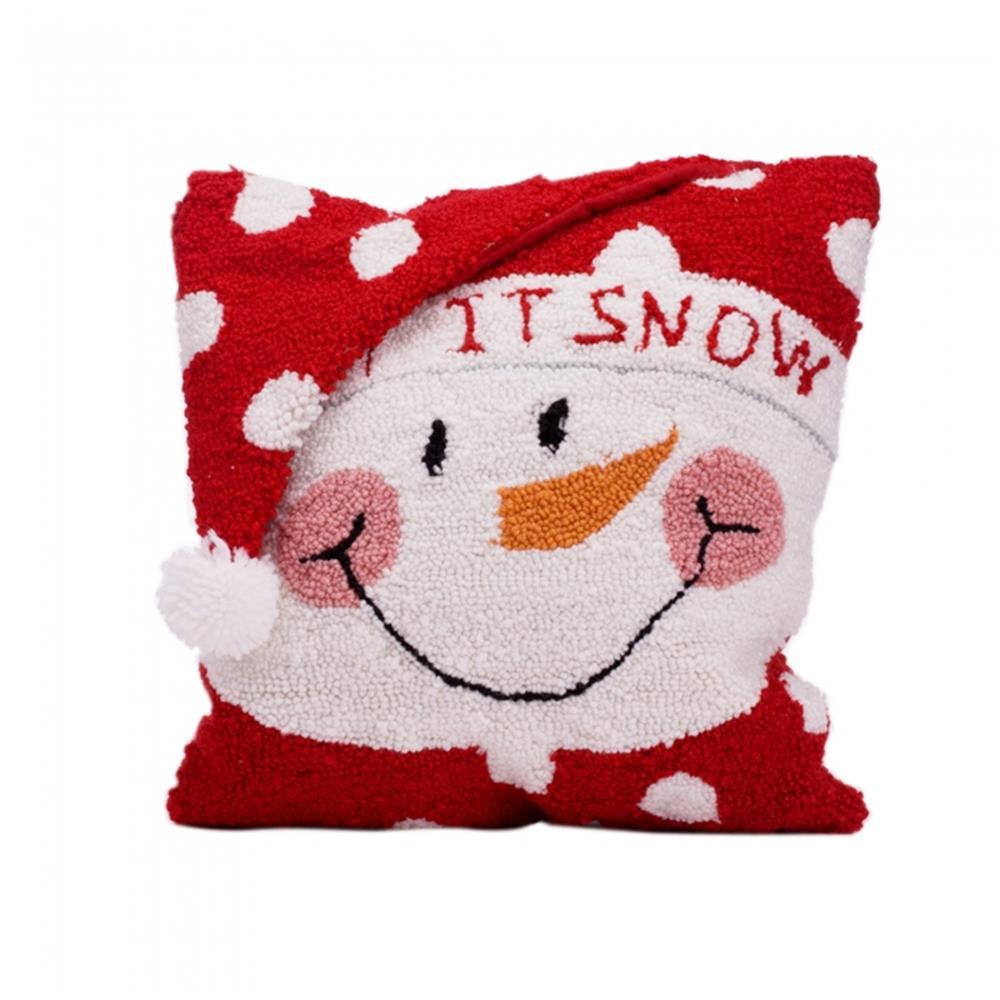 Glitzhome 14 in. Hooked Pillow, Snowman-1113000148 - The Home Depot Glitzhome 14 in. Hooked Pillow, Snowman-1113000148 - The Home Depot