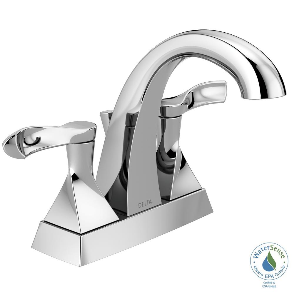 Delta Everly 4 in. Centerset 2-Handle Bathroom Faucet in Chrome-25741LF ...