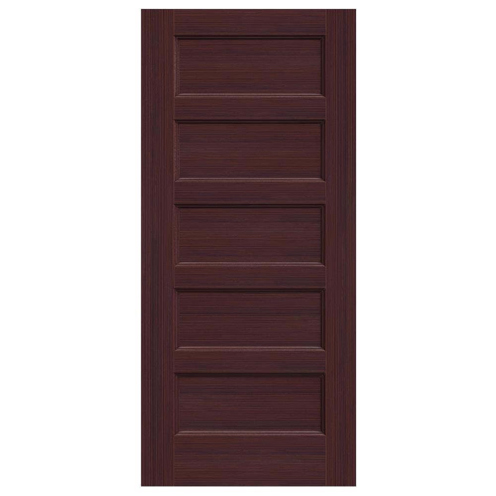 JELD-WEN 36 in. x 80 in. Conmore Black Cherry Stain Smooth Hollow Core ...