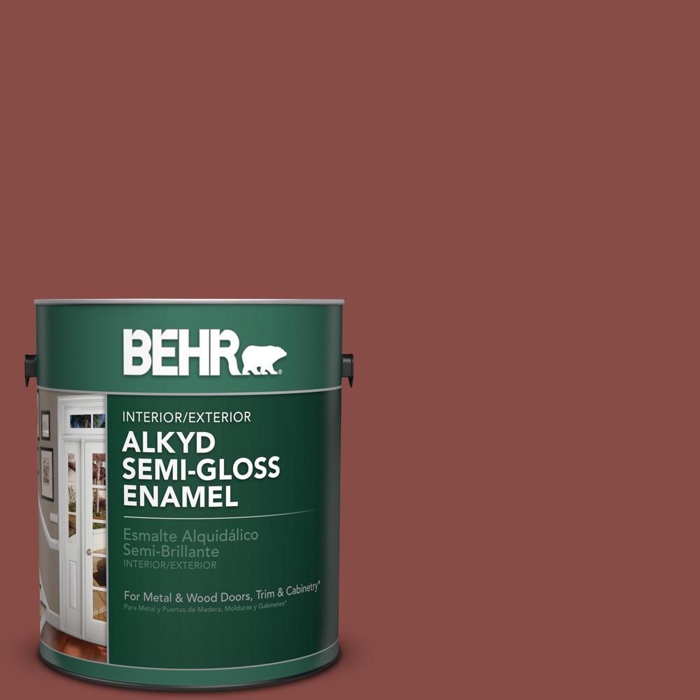 BEHR 1 gal. #S150-6 Spiced Berry Semi-Gloss Enamel Alkyd Interior ...