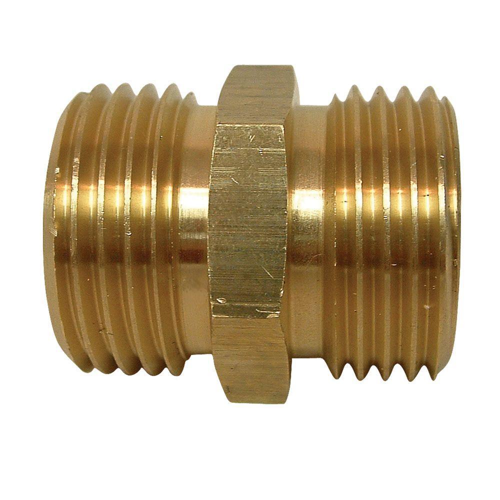 Everbilt 3/8 in. x 1/4 in. OD Compression Brass Reducing Coupling Fitting-801229 - The Home Depot