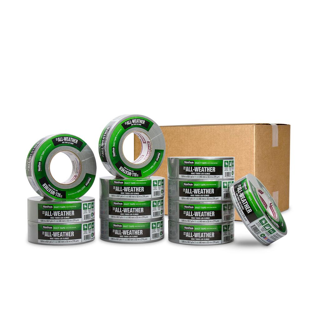 Nashua Tape 1.89 in. x 60 yd. 398 All-Weather HVAC Duct Tape in Silver ...