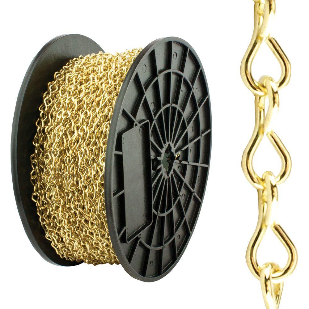 Everbilt #16 x 250 ft. Brass-Plated Jack Chain-806550 - The Home Depot