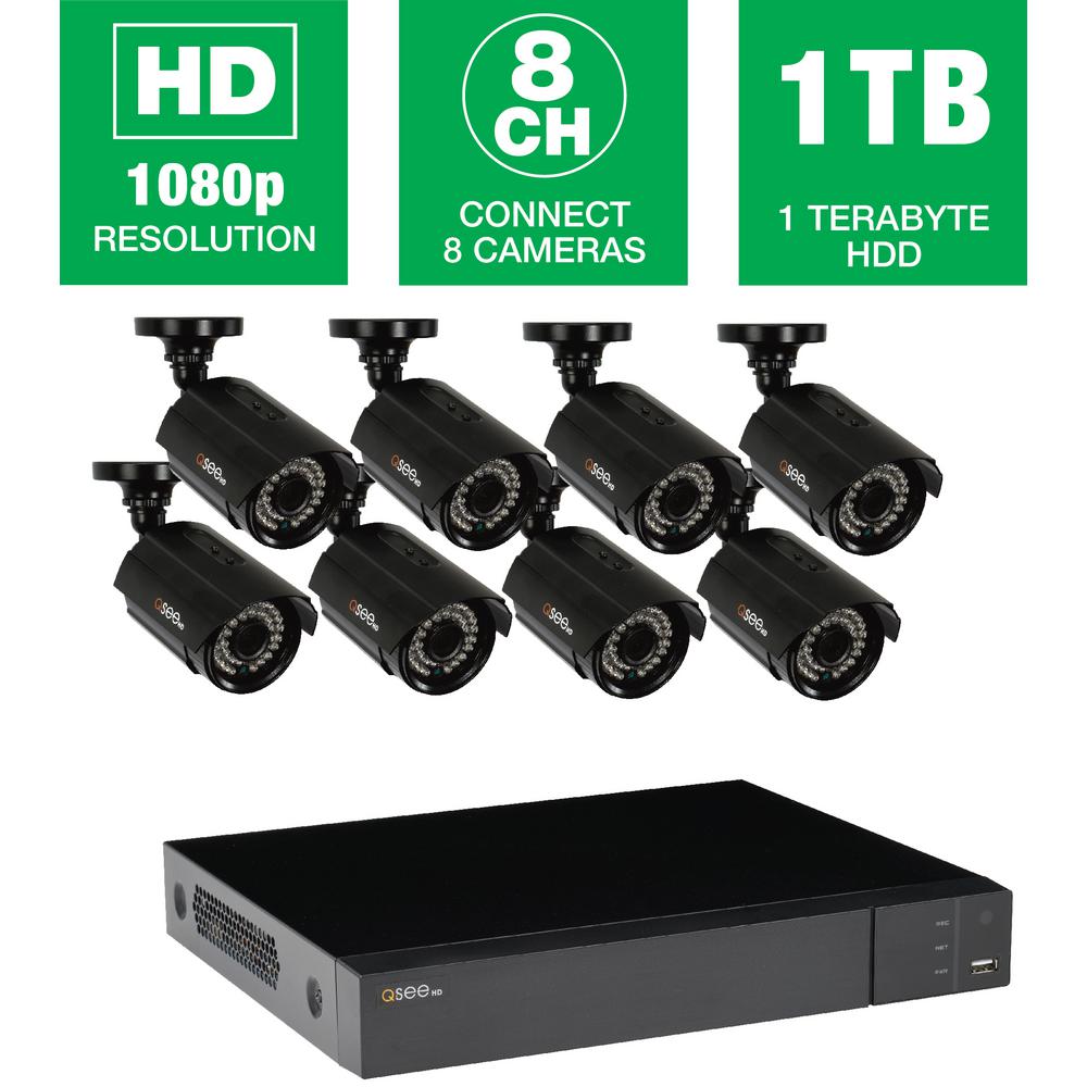 Qsee 8channel 1080p 1tb Video Surveillance System With 8 Swann 4980