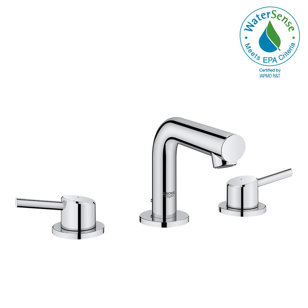 GROHE Concetto 8 in. Widespread 2-Handle Mid-Arc Bathroom Faucet in ...