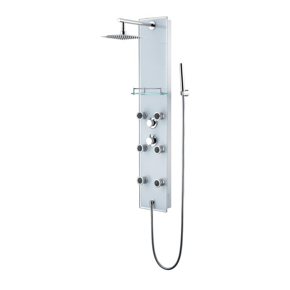 luxier 51 in. 6- -Jet Full Body Shower System Panel with Adjustable ...