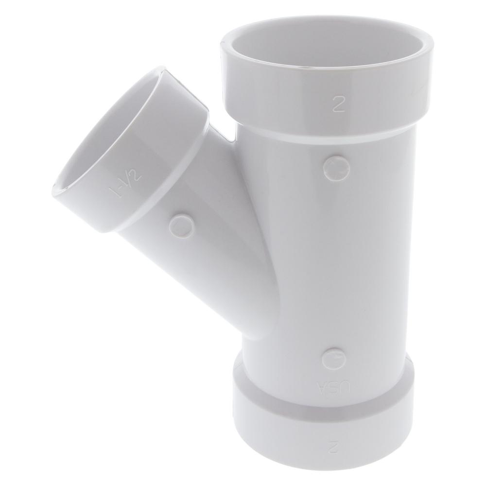 NIBCO 2 in. x 2 in. x 1-1/2 in. PVC DWV All Hub Wye-C4810HD22112 - The ...