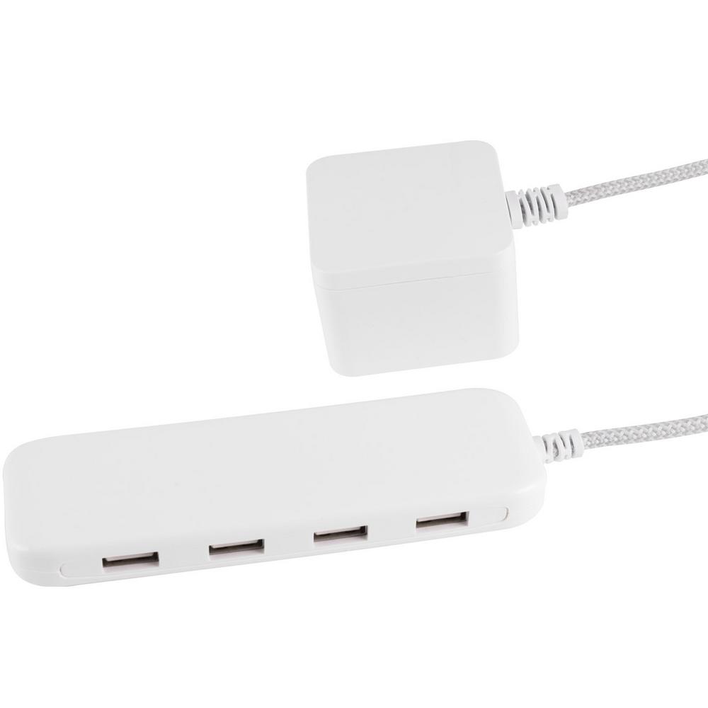 GE UltraPro 4-Port USB Power Strip with 6 ft. Braided Cord-44139-T1 ...
