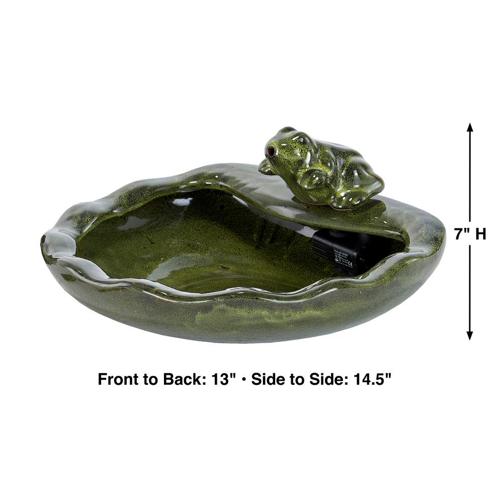 Garden & Patio Ceramic Frog Water Feature by Smart Solar,frog water ...