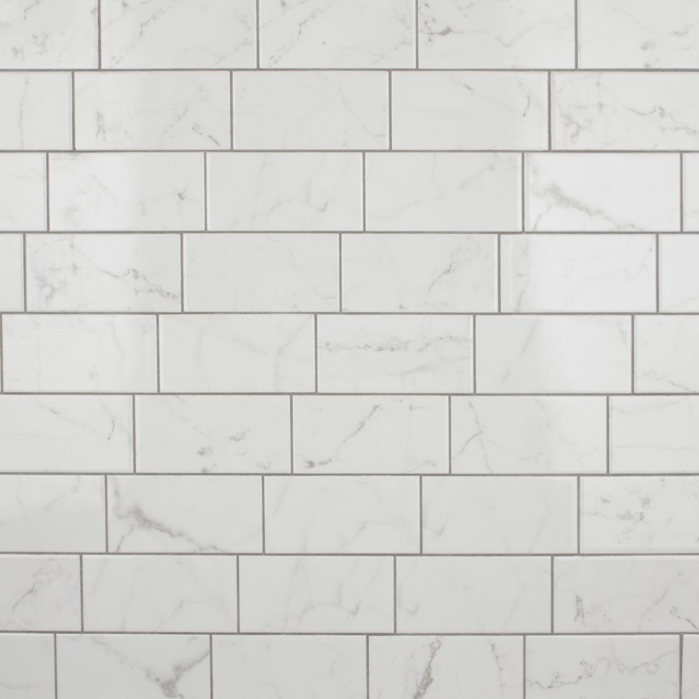 Buy Classico Carrara Glossy 3 In X 6 In Ceramic Subway Wall Tile 6 03