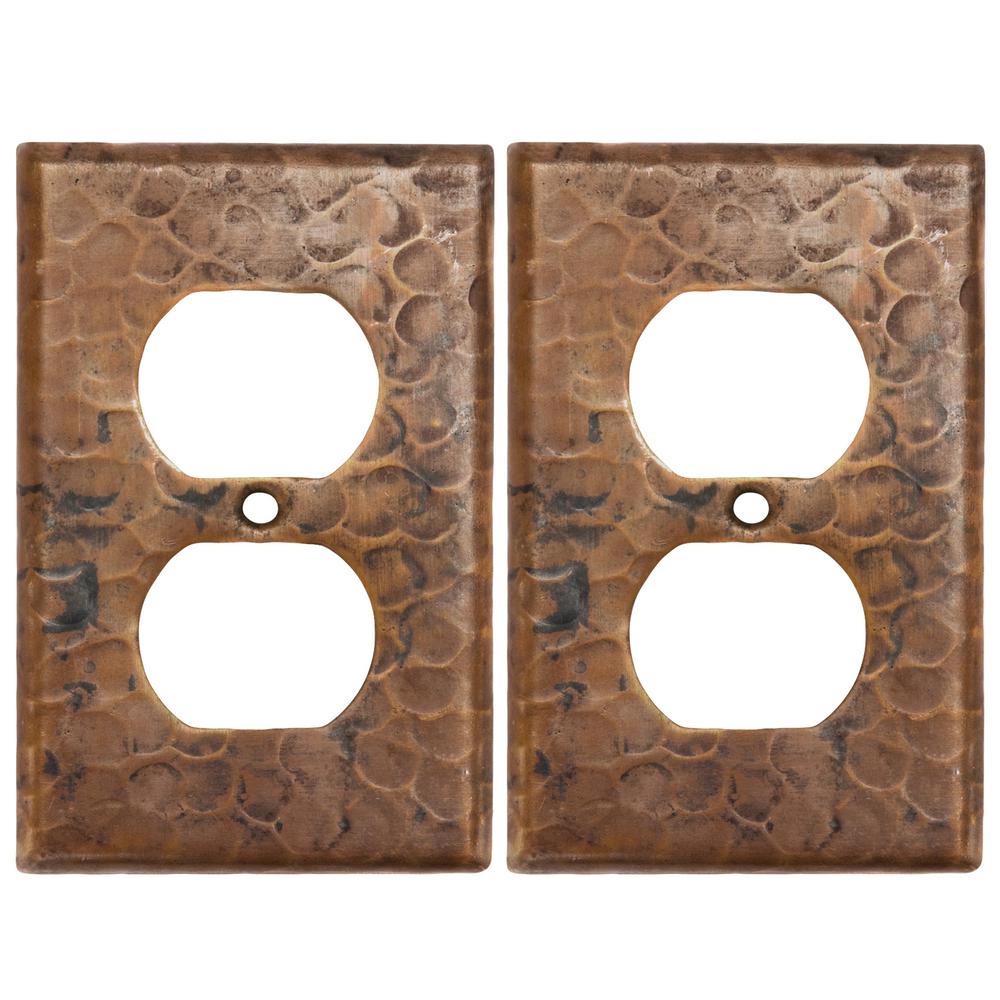 Premier Copper Products 1 Gang Hammered Copper Single Duplex Outlet ...