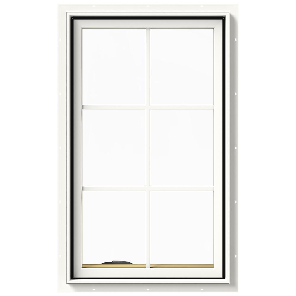 JELD-WEN 24.75 in. x 40.75 in. W-2500 Series White Painted Clad Wood ...