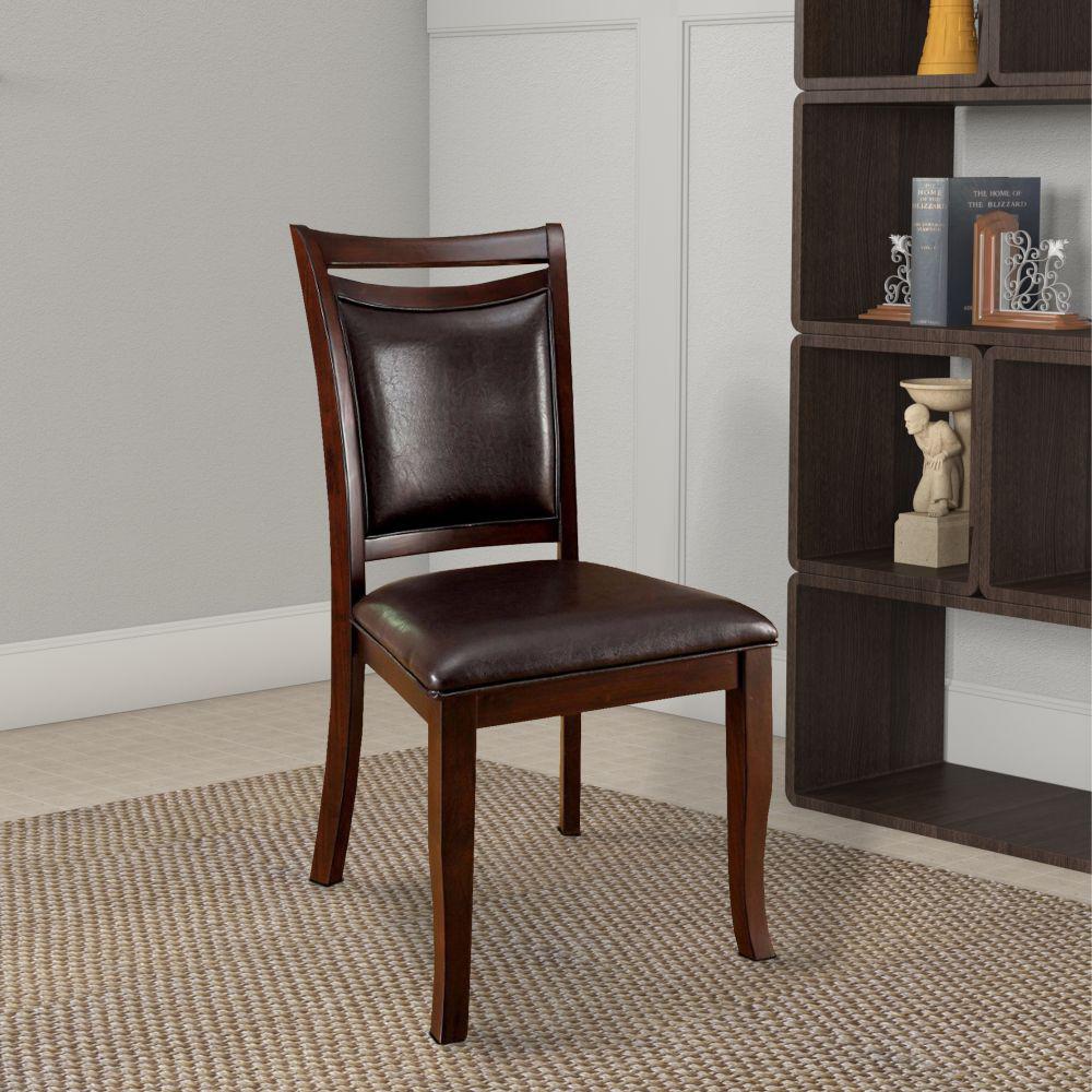Benjara Transitional Expresso Side Chair With Padded Back and Seat (Set ...
